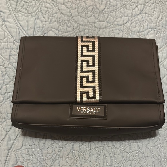 Versace | Bags | Versace Black Toiletry Bag With Gold Hardware | Poshmark